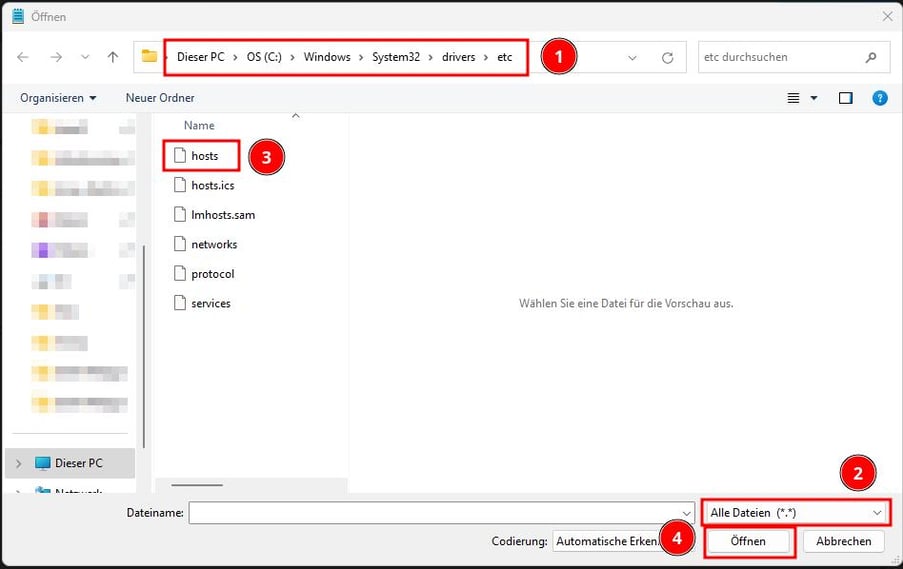 Einträge in der Hosts-Datei erstellen